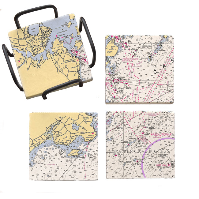 Nautical Chart Coaster Sets – ScreenCraftGifts
