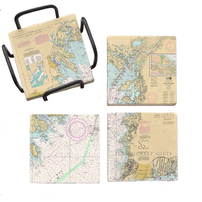 Buzzards Bay, MA - Marble Coaster Set – ScreenCraftGifts
