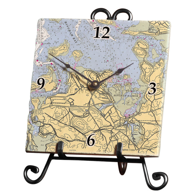 Hingham, MA - Marble Desk Clock – ScreenCraftGifts