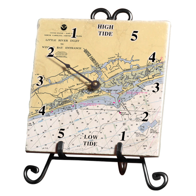 Little River Inlet, SC- Marble Tide Clock – ScreenCraftGifts