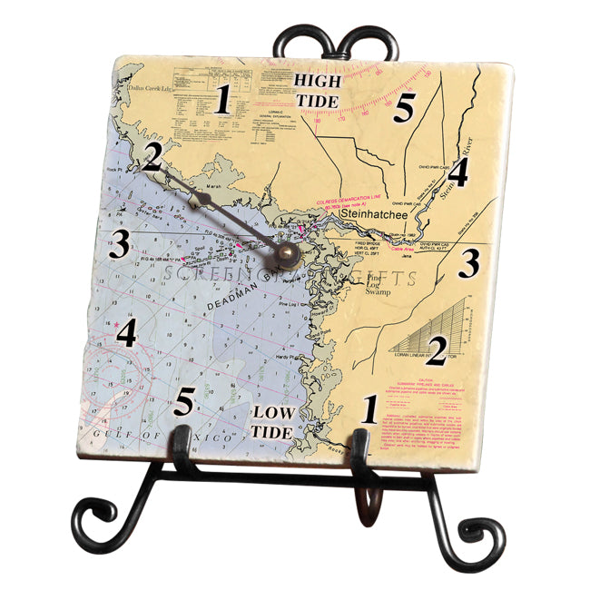 Steinhatchee, FL- Marble Tide Clock – ScreenCraftGifts