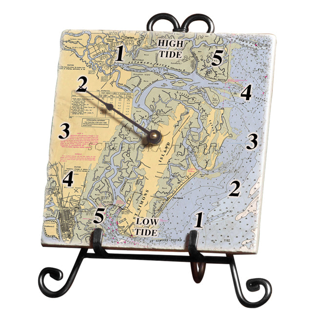 St. Simons Island, GA - Marble Tide Clock – ScreenCraftGifts